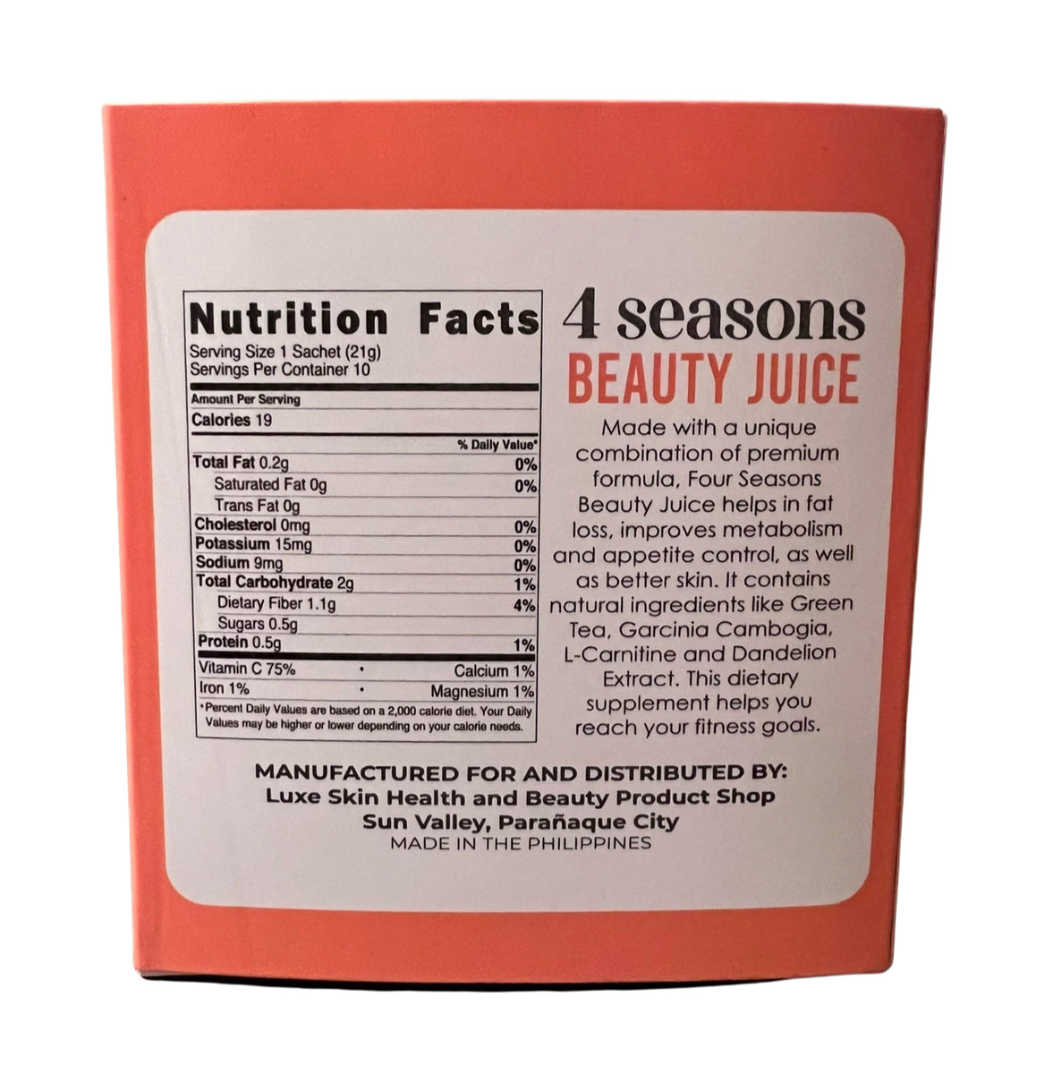 LUXE SLIM 4 Seasons Beauty Juice, 10 Sachets – Basbox Beauty