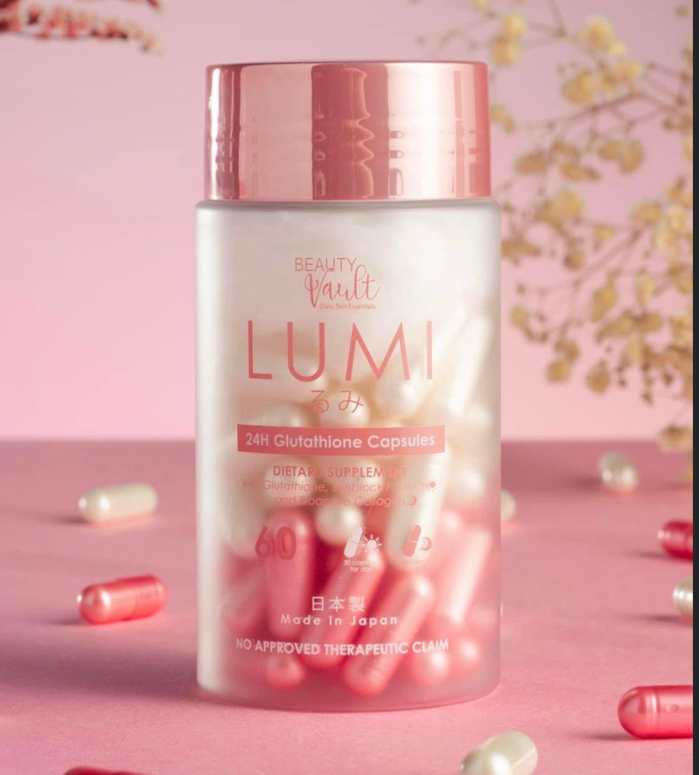 Beauty Vault LUMI 24H Glutathione Capsules, 60 Capsules – Basbox Beauty