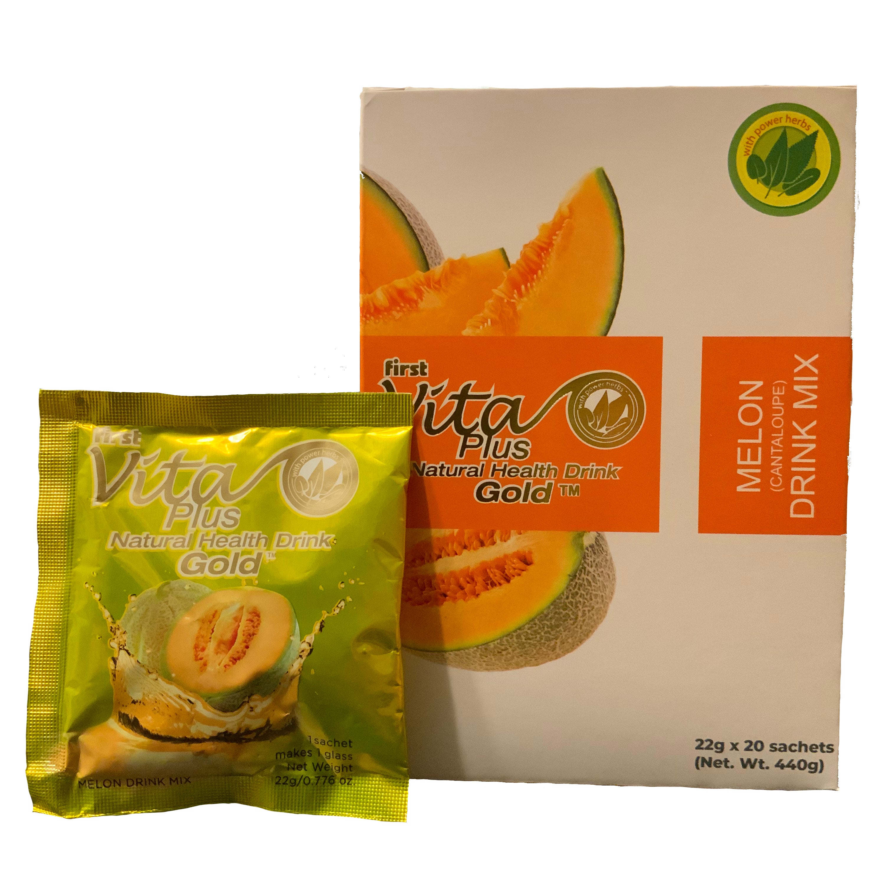First Vita Plus Natural Health Drink Gold Melon Flavor, 20 Sachets ...